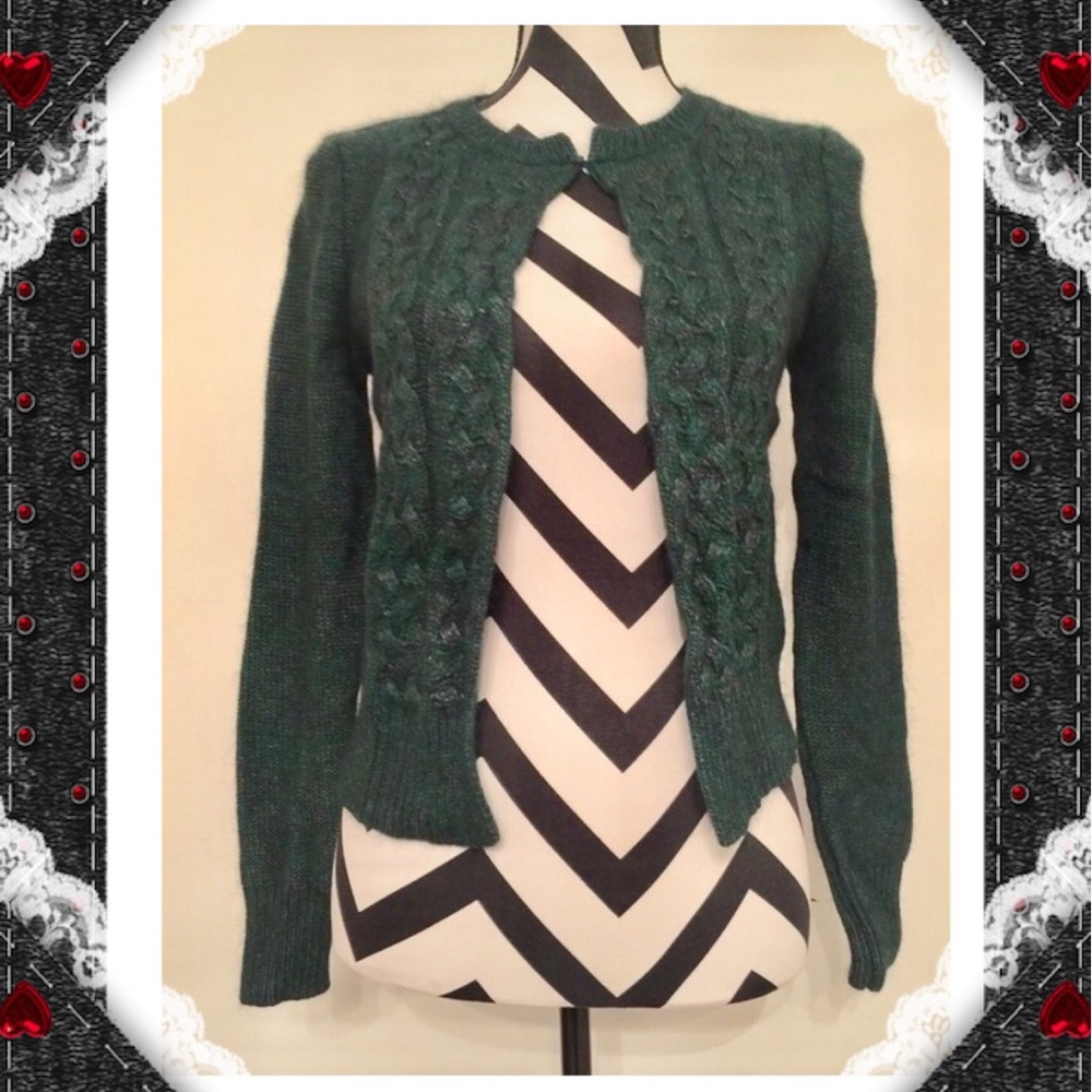 Max Studio Dark Green Open Front Cardigan - Gem